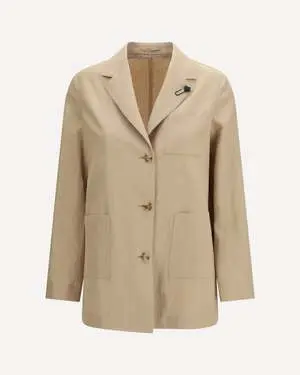 LARDINI Single-breasted Wool And Cotton Jacket With Notch Lapel