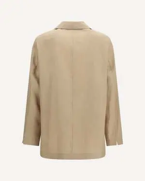 LARDINI Single-breasted Wool And Cotton Jacket With Notch Lapel