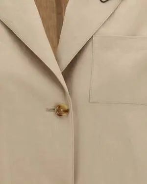 LARDINI Single-breasted Wool And Cotton Jacket With Notch Lapel