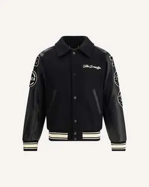 GOLDEN GOOSE Wool Bomber Jacket With Leather Sleeves
