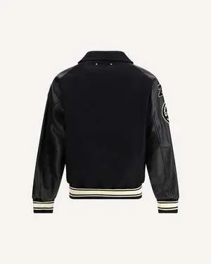 GOLDEN GOOSE Wool Bomber Jacket With Leather Sleeves