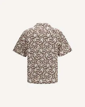 Prada Printed Cotton Bowling Shirt - Brown