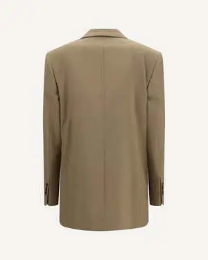 LARDINI Double-breasted Stretch Wool Blend Blazer