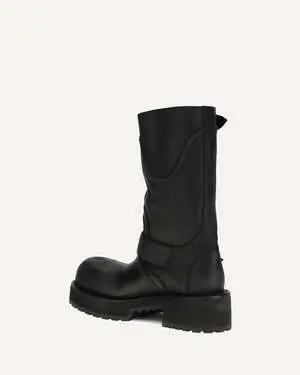 Balenciaga Venom Boots With Belt Detailing And Embossed Logo