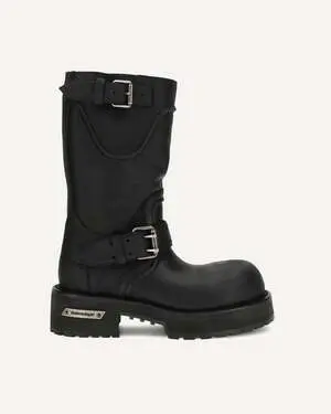 Balenciaga Venom Boots With Belt Detailing And Embossed Logo