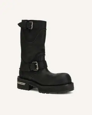 Balenciaga Venom Boots With Belt Detailing And Embossed Logo
