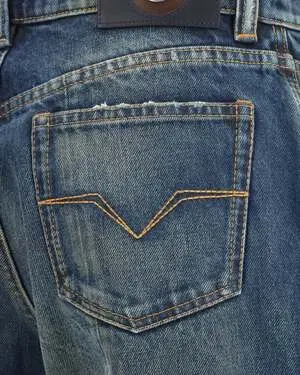 Versace Distressed Straight-leg Denim Jeans