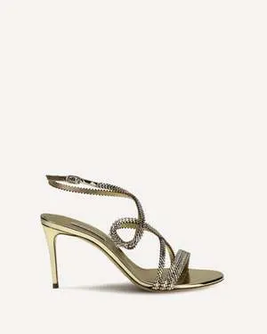 Casadei Julia Josephine Embellished Stiletto Sandals - Gold