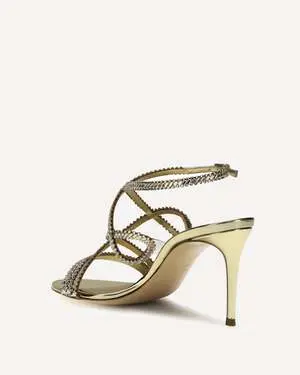 Casadei Julia Josephine Embellished Stiletto Sandals - Gold