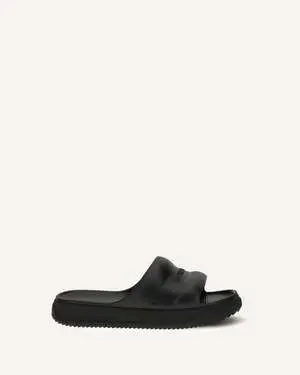 Moncler Altive Logo Strap Slides - Black