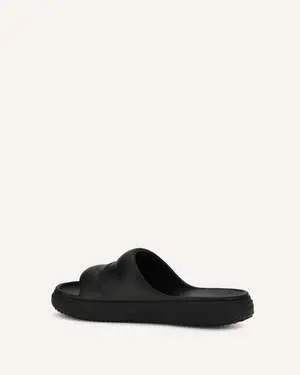 Moncler Altive Logo Strap Slides - Black