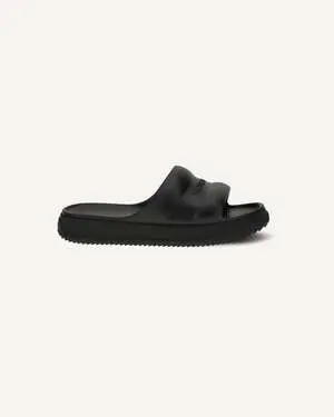 Moncler Altive Logo Strap Slides - Black