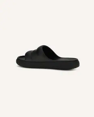 Moncler Altive Logo Strap Slides - Black