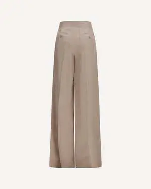 Max Mara Rasoio Silk Wide-leg Trousers - Beige