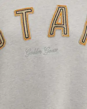 GOLDEN GOOSE Cotton Crewneck Sweatshirt With Contrasting Logo - Grey