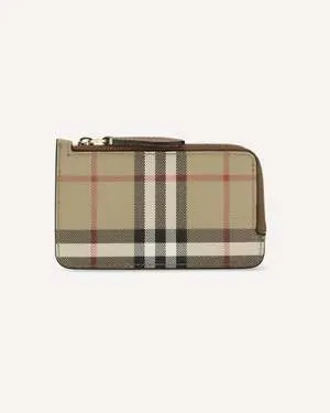 Burberry Check Card Holder With Zipper