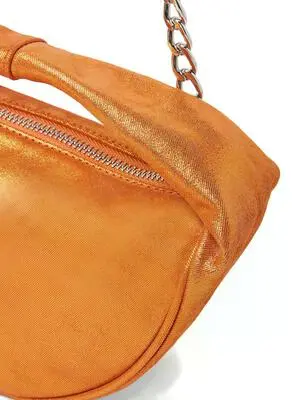 By Far Metallic Leather Shoulder Bag - Orange