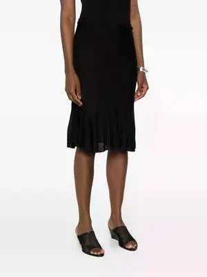 TOTEME Fluted Hem Knitted Midi Skirt