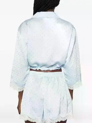 Sandro Cropped Rhinestone Embellished Shirt