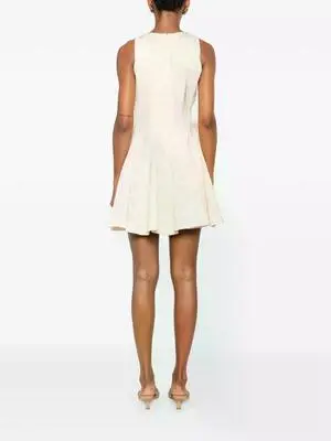 Sandro Floral-jacquard Cut-out Mini Dress - Neutrals