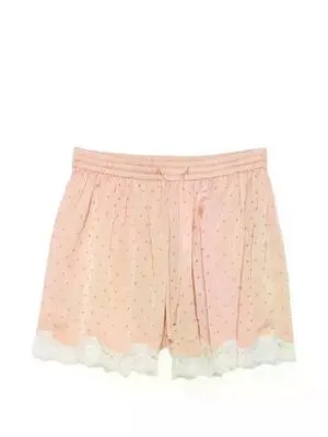Sandro Embellished Shorts With Lace Trim - Neutrals