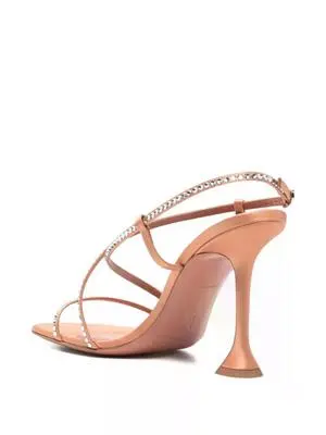 Amina Muaddi Sally Crystal-embellished Sandals - Neutrals