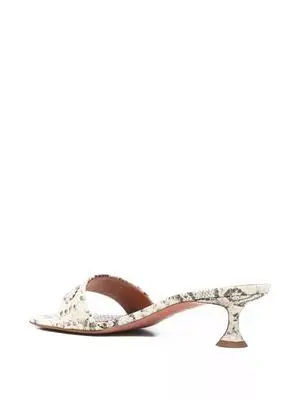 Amina Muaddi Andreea Snake-print Sandals