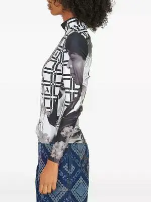 Ahluwalia Graphic High-neck Long-sleeve Top
