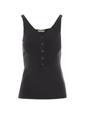 Auralee V-neck Ribbed Tank Top - Blue