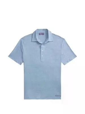 Ralph Lauren Purple Label Linen Jersey Polo Shirt - Blue