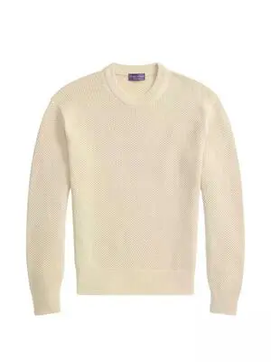 Ralph Lauren Purple Label Honeycomb-stitch Cotton Sweater - Neutrals