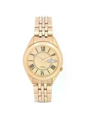 SEIKO 5 38mm Watch With Roman Numeral Dial - Gold