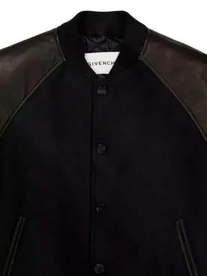Givenchy Leather-sleeved Wool Bomber Jacket