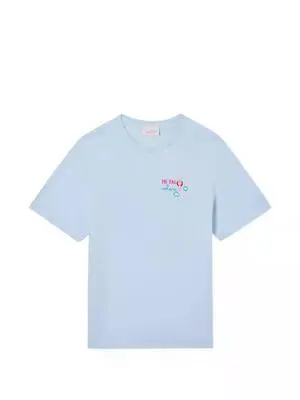 MC2 SAINT BARTH Embroidered Cotton T-shirt - Blue