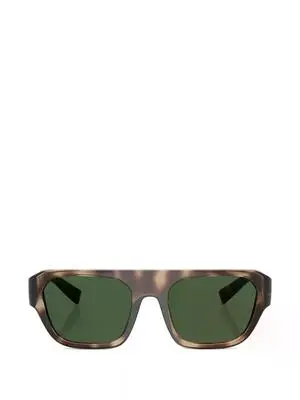 Dolce & Gabbana Tortoiseshell Effect Rectangle Frame Sunglasses - Brown