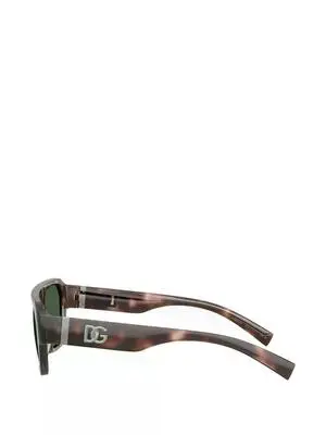 Dolce & Gabbana Tortoiseshell Effect Rectangle Frame Sunglasses