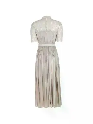 NISSA Lace-panelled Sequin-embellished Midi Dress