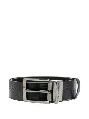 Karl Lagerfeld Check Patterned Belt - Black