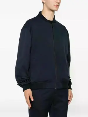 Karl Lagerfeld Ribbed-trim Zip-up Bomber Jacket