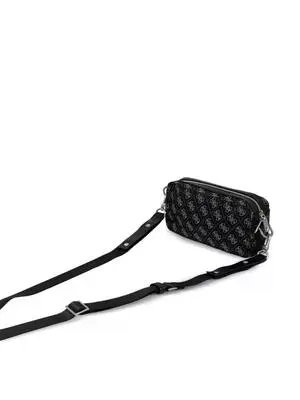 Guess Monogram Print Logo Plaque Messenger Bag