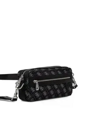 Guess Monogram Print Logo Plaque Messenger Bag