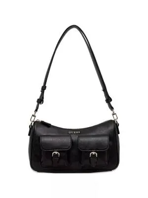 Guess Kassie Logo Plaque Shoulder Bag Black