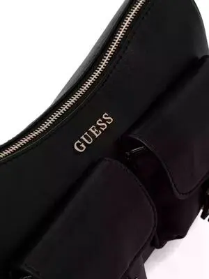 Guess Kassie Logo Plaque Shoulder Bag - Black