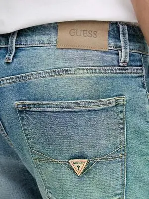 Guess Logo Patch Denim Shorts