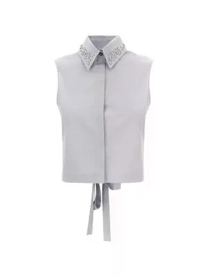 Iceberg Stud-embellished Sleeveless Shirt - Grey