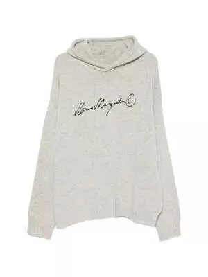 MAISON MARGIELA Long Sleeve Knitted Hoodie - Grey