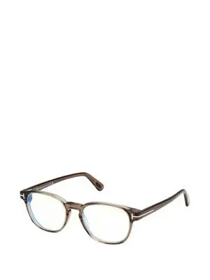 TOM FORD T-logo Round-frame Glasses