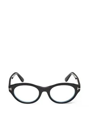 TOM FORD T-logo Round-frame Glasses