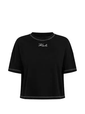 Karl Lagerfeld Embroidered T-shirt - Black