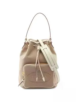 Prada Logo Jacquard Bucket Bag